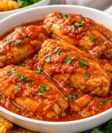 Pollo en salsa de tomate casero - HSB NOTICIAS
